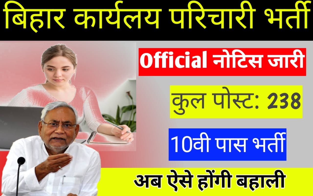 Bihar Karyalay Parichari Recruitment 2023: बिहार कार्यालय परिचारी भर्ती अधिकारिक सूचना जारी ...